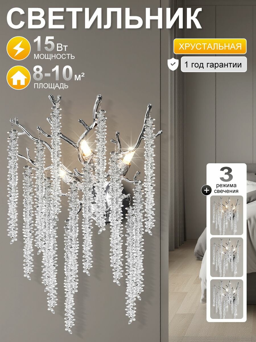 Настенный светильник Nordic RUIXTIPAD WL11 G9 Настенный светильник Gold Crystal Decor LED
