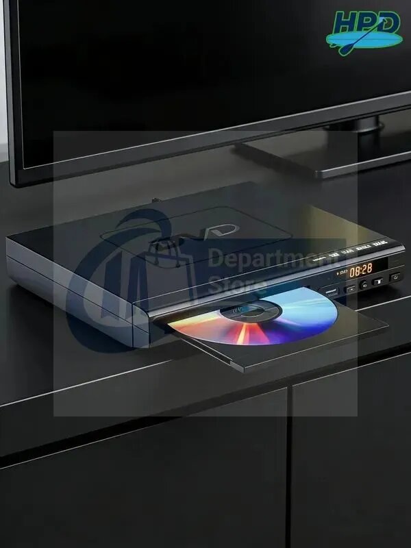 HPD DVD-плеер Серый с USB-портом, для просмотра фильмов, CD/DVD дисков