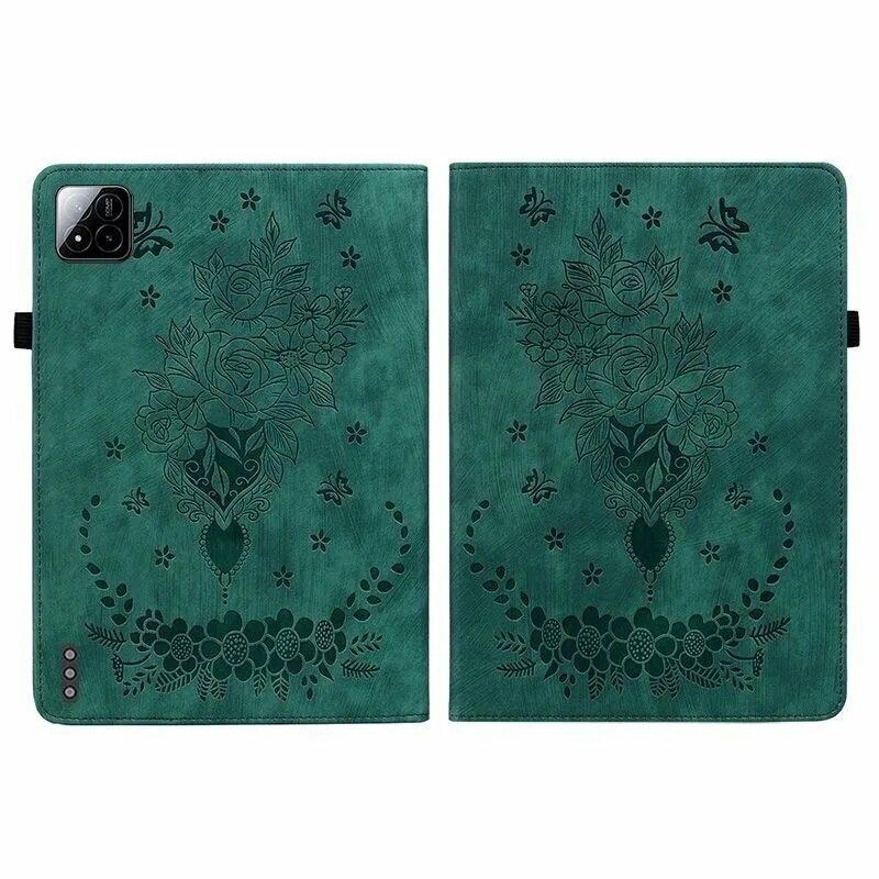 Защитный чехол для Xiaomi Pad 7 / Pad 7 Pro / Pad 8 / Pad 8 Pro / Poco Pad X1 11.2" дюйма Функциональный чехол со слотом для карт Цветок и бабочка Дизайн