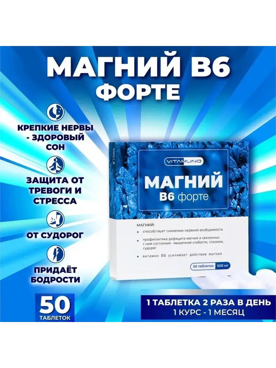 Магний В6 Форте — поддержка нервной системы и мышц