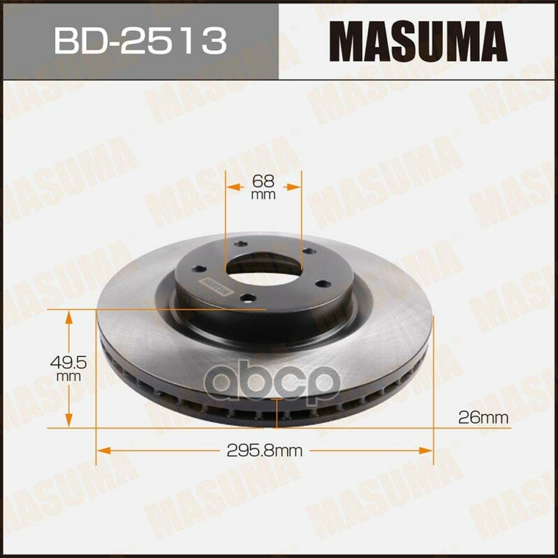 Диск тормозной MASUMA, front NISSAN TEANA / J32Z [уп.2] Masuma арт. BD2513, 2 шт.