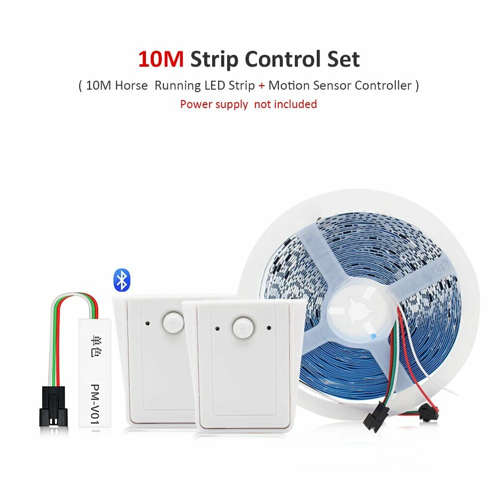 Светодиодная лента MJJC с датчиком движения 10/15 м 24В Белый, 10M Control Set, Cool White