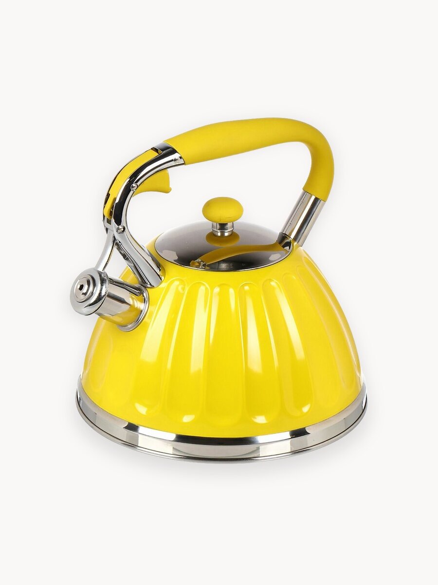 Daniks Чайник для плиты со свистком 3 л из нержавеющей стали, индукция