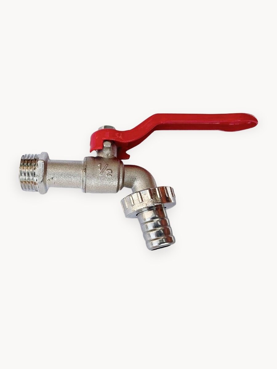 Кран для Элвин ЭВБО, для водонагревателей, силумин, 1/2", со штуцером