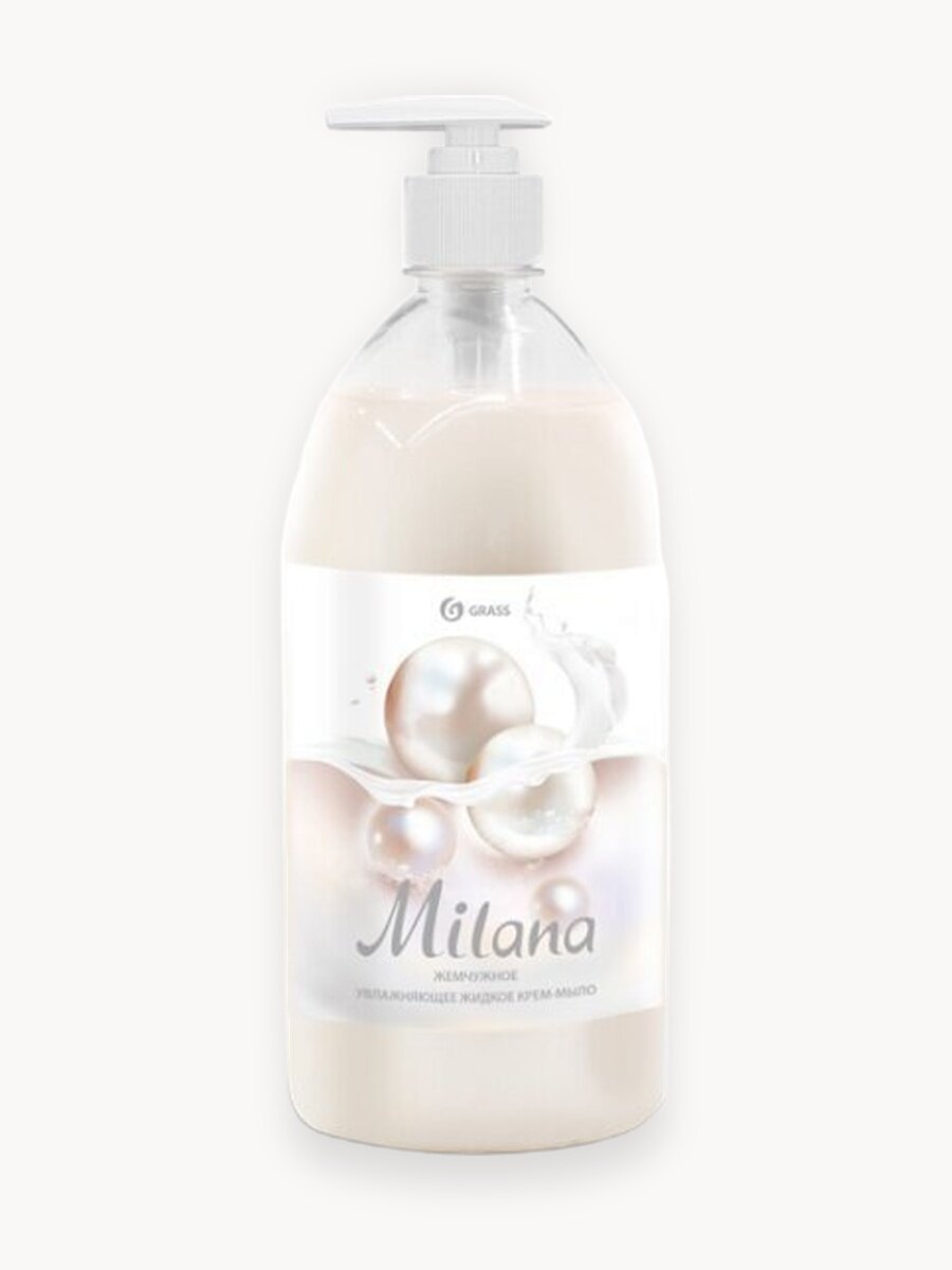 Жидкое крем-мыло Grass Milana жемчужное, 1 л, с дозатором