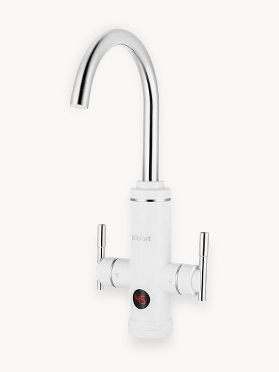 Проточный водонагреватель Kitfort КТ-4031 белый, электрический