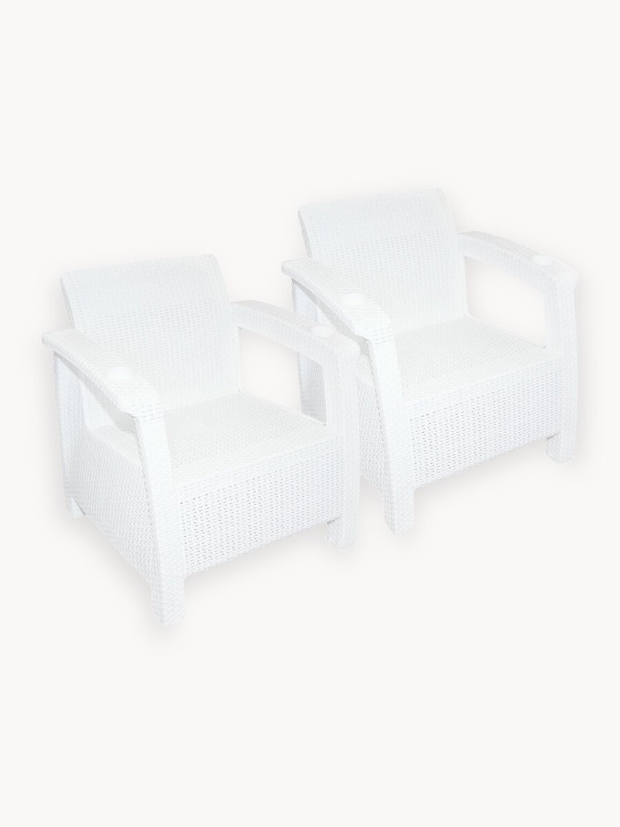 Набор из 2-х кресел Альтернатива Ротанг-Плюс М8419 (без подушек) , белый