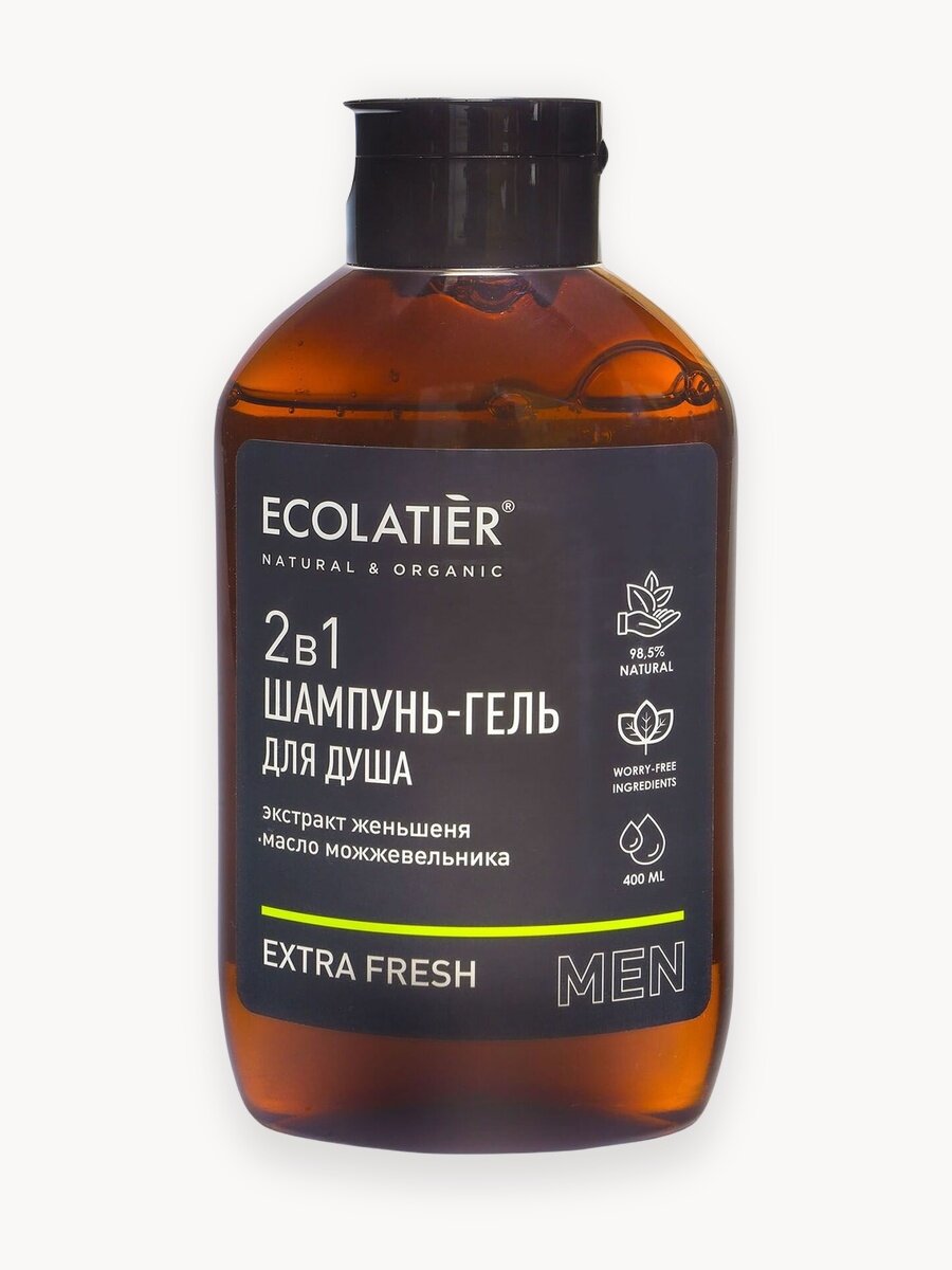 ECOLATIER Шампунь и гель для душа 2 в 1 Extra Fresh муж, 400 мл