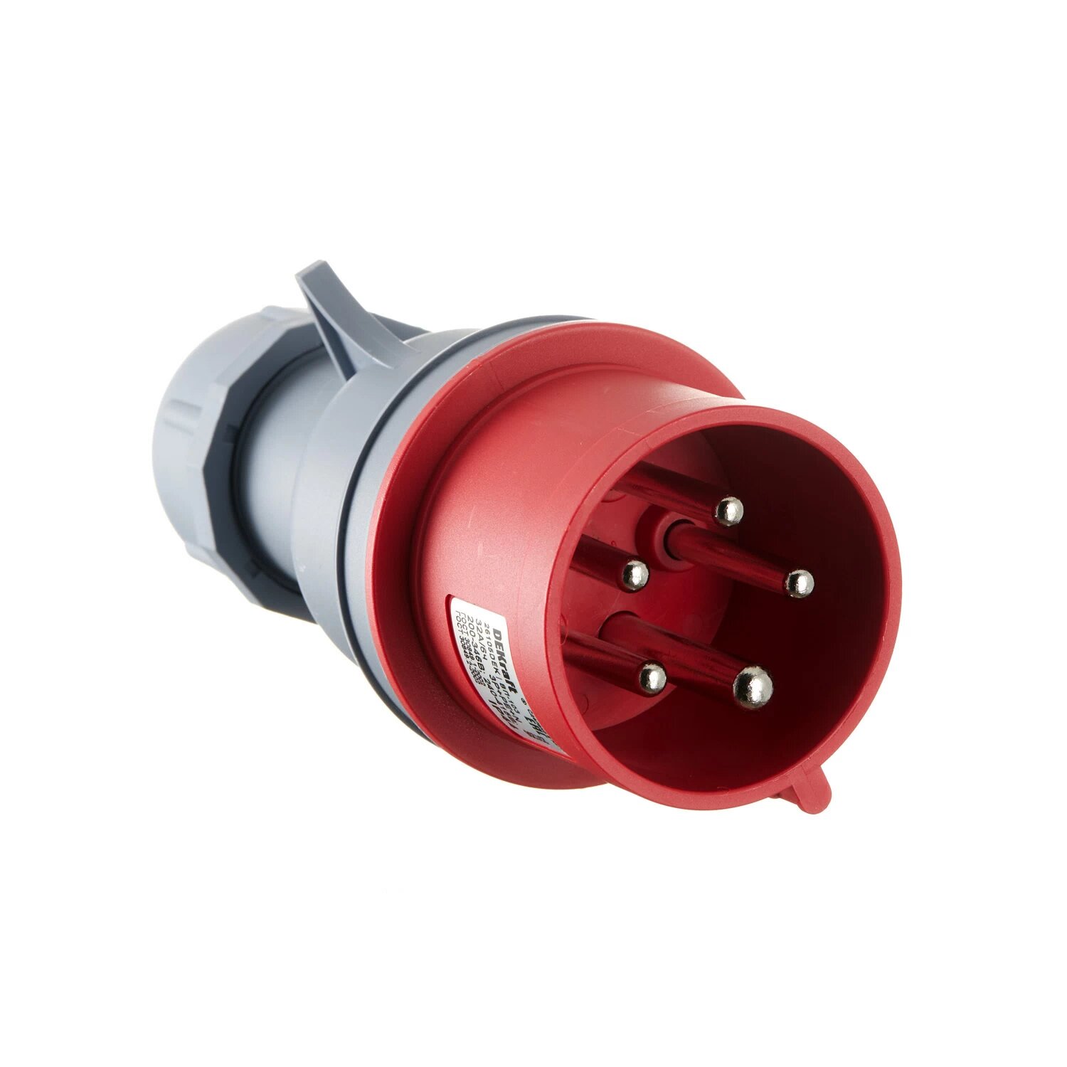 Вилка силовая прямая переносная Dekraft ВП-103 с заземлением 3P+N+PE 3 фазы 32 А 380 В IP44 красная (26105DEK) Dekraft 26105DEK