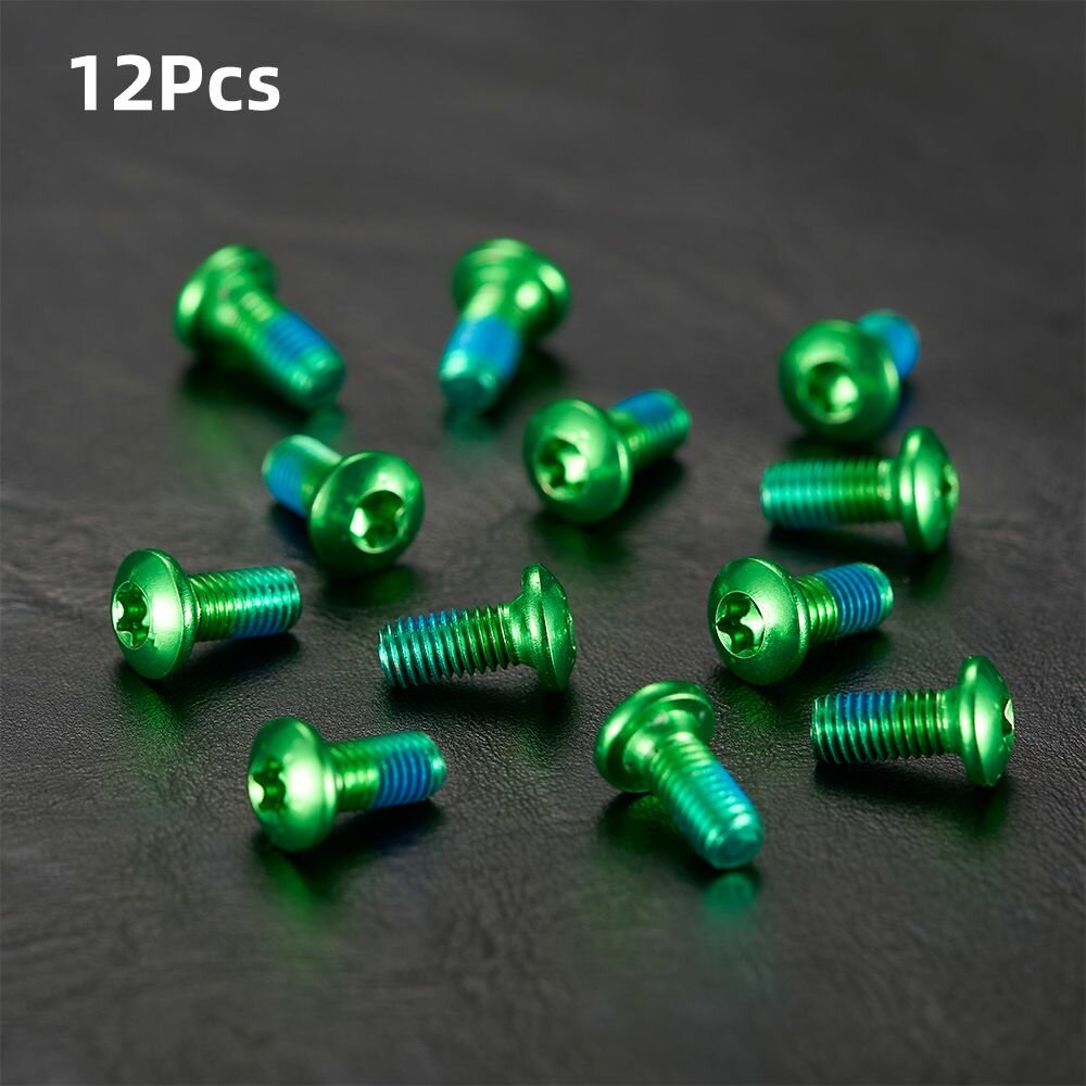Китайские пользователи рекомендуют-T25 Комплект болтов 12 шт. для крепления тормозного диска, болты зеленый цвета M5x10 Топ продаж