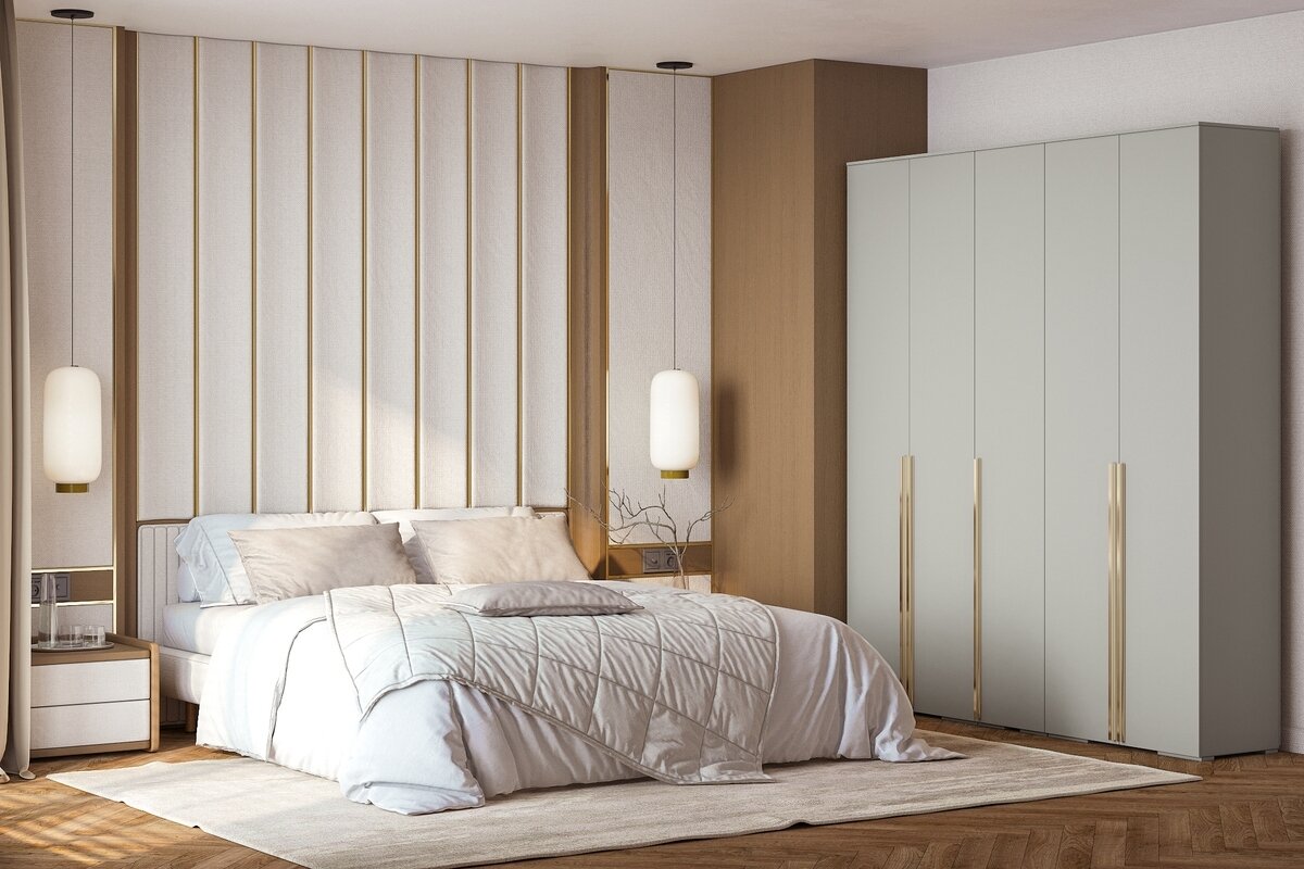 Шкаф распашной Эдинбург-5 Кашемир для одежды пятидверный 200*220*40