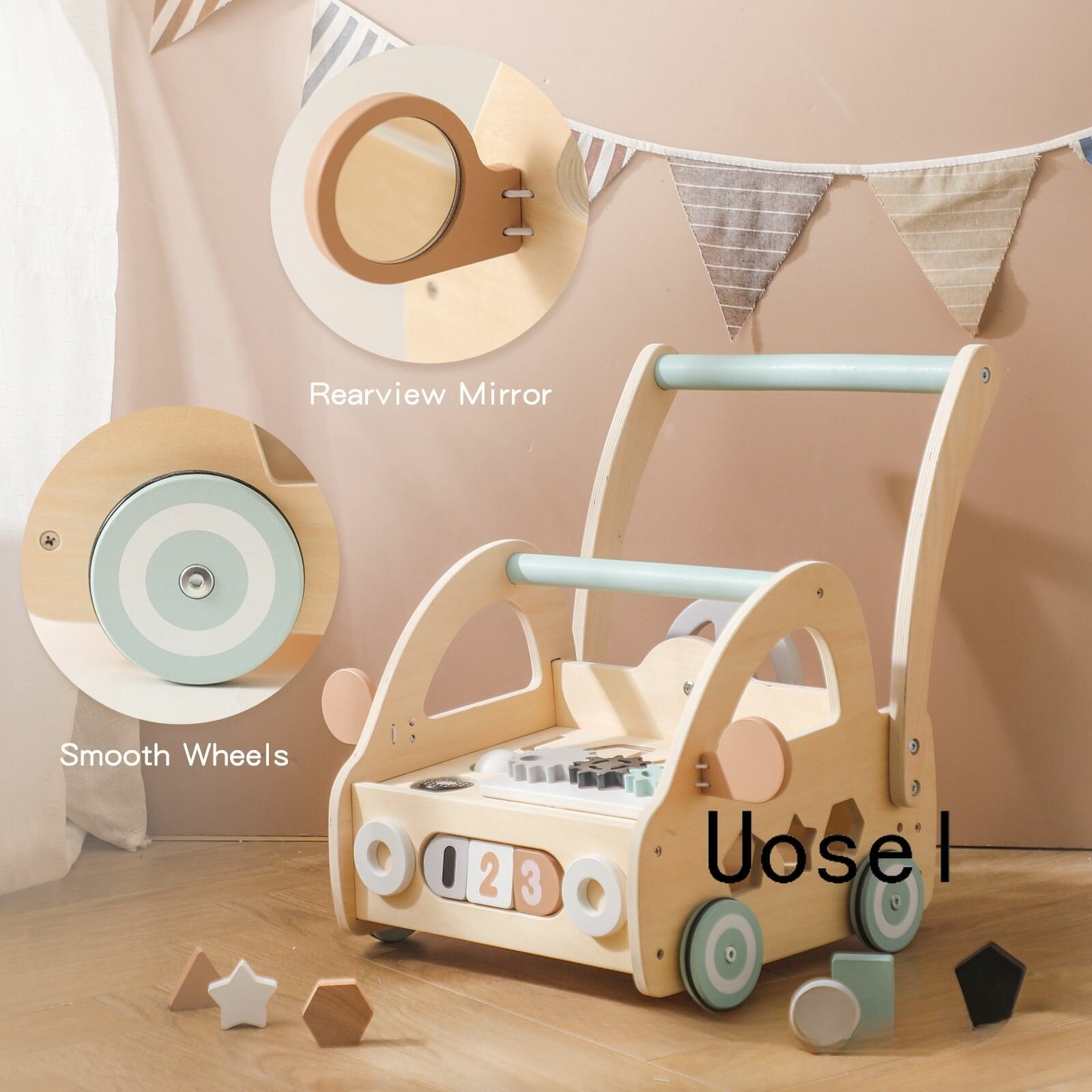 Многомодульный деревянный велокаталка-ходунки для детей развивающего центра