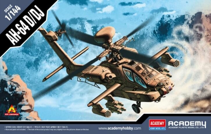 Сборная модель "Авиация AH-64D/DJ Apache" (1:144), артикул 12625