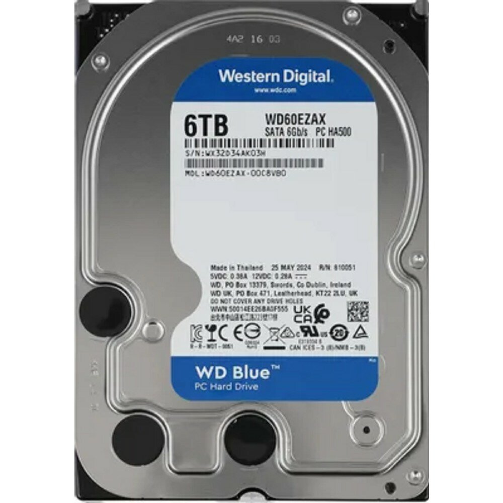 HDD жесткий диск Western Digital WD60EZAX Blue 6000ГБ