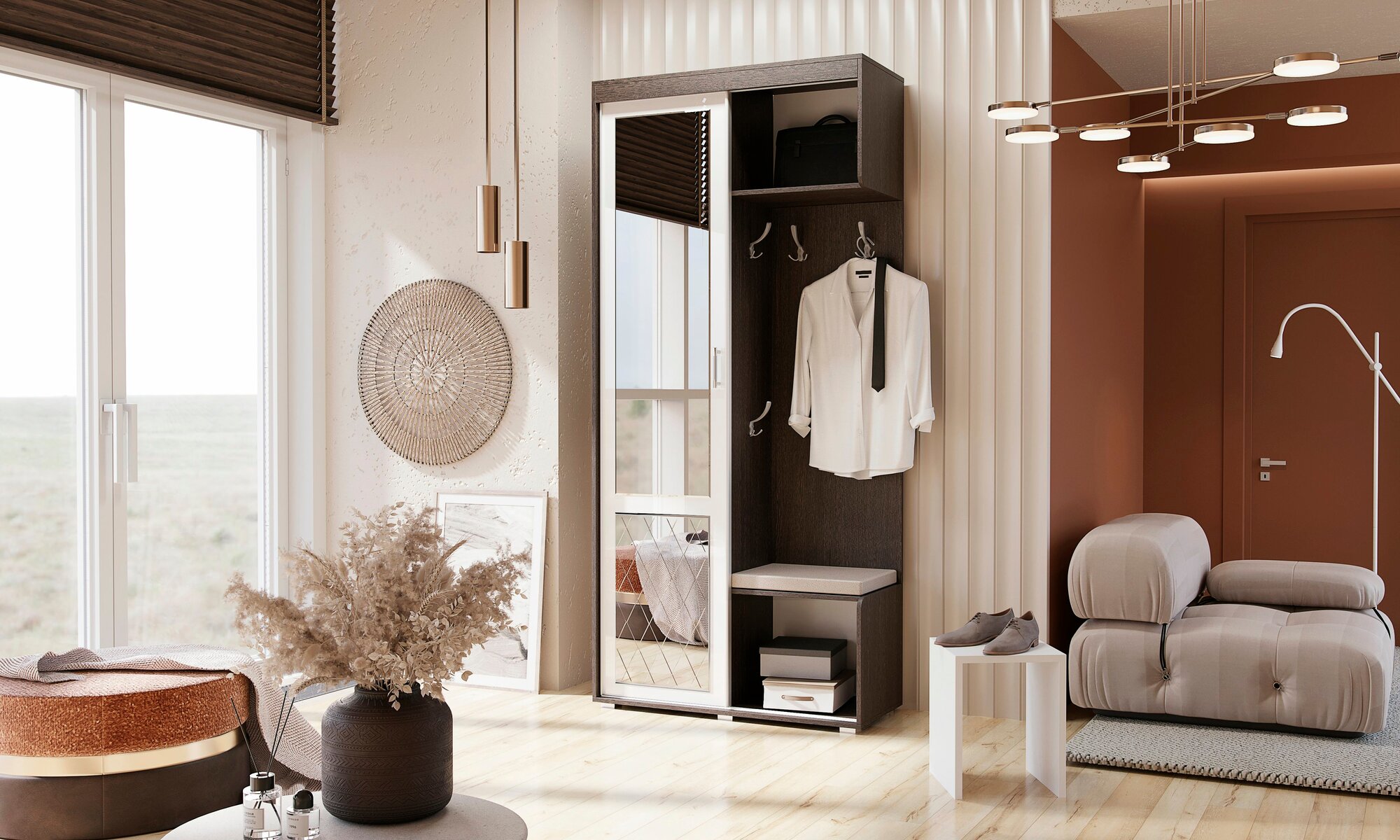 Прихожая Стелла 1 (Белый/венге) (Миф)