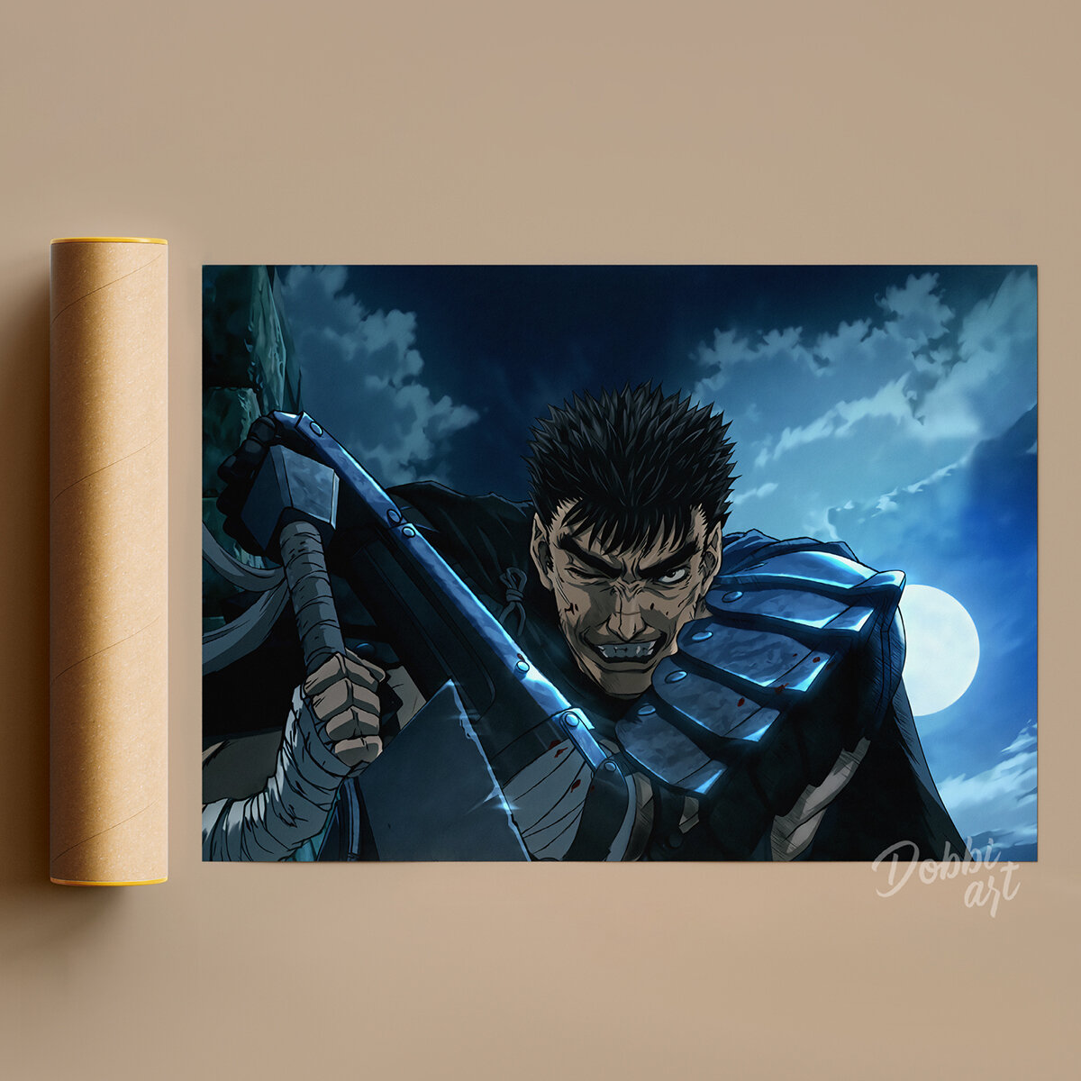 Постер Берсерк 50х70 см без рамы/ Аниме Манга Berserk Гатс/ Постер для дома, интерьера, декор на стену/ Плакат интерьерный Аниме, подарок парню, девушке