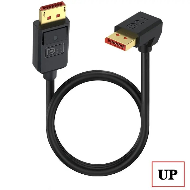 AXONUS DisplayPort 2.1 кабель-переходник 90 градусов 52 Гбит/с 1.8 м, DP M-M UP