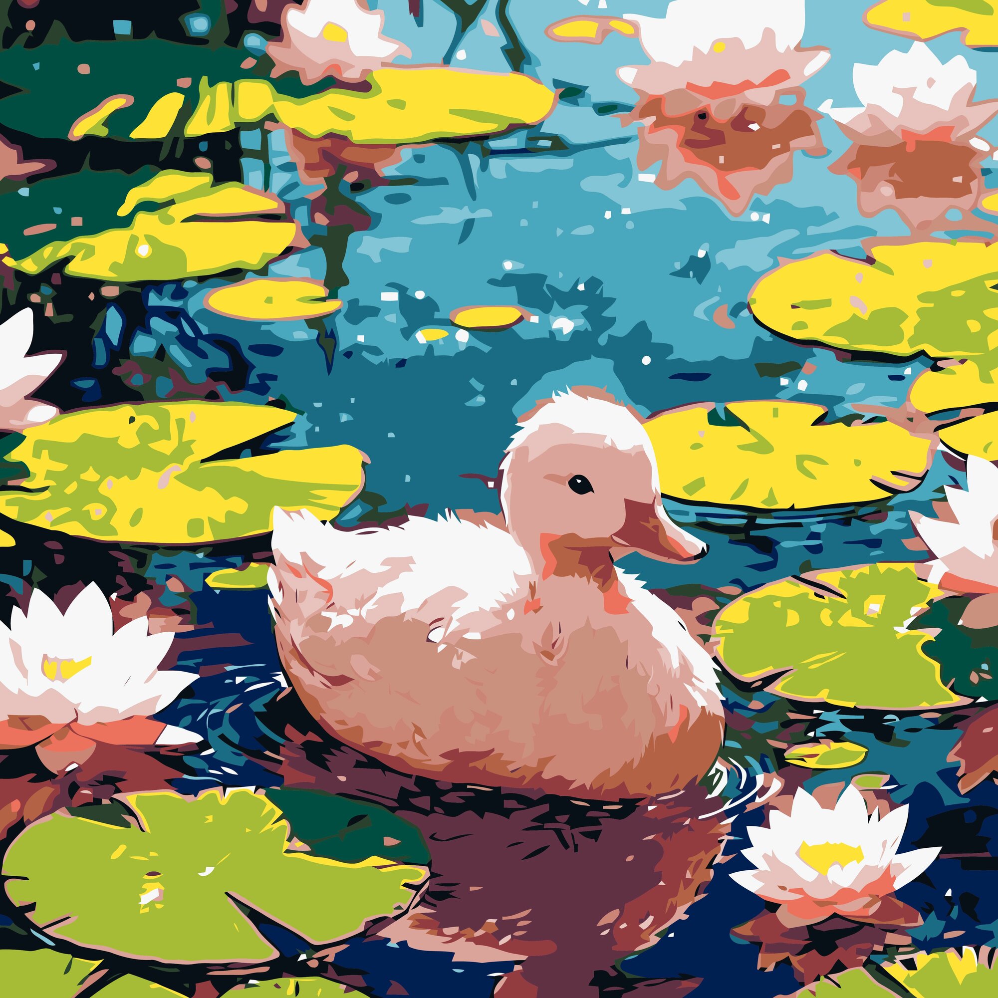 Картина по номерам Т118 "Уточка", 40x40 см