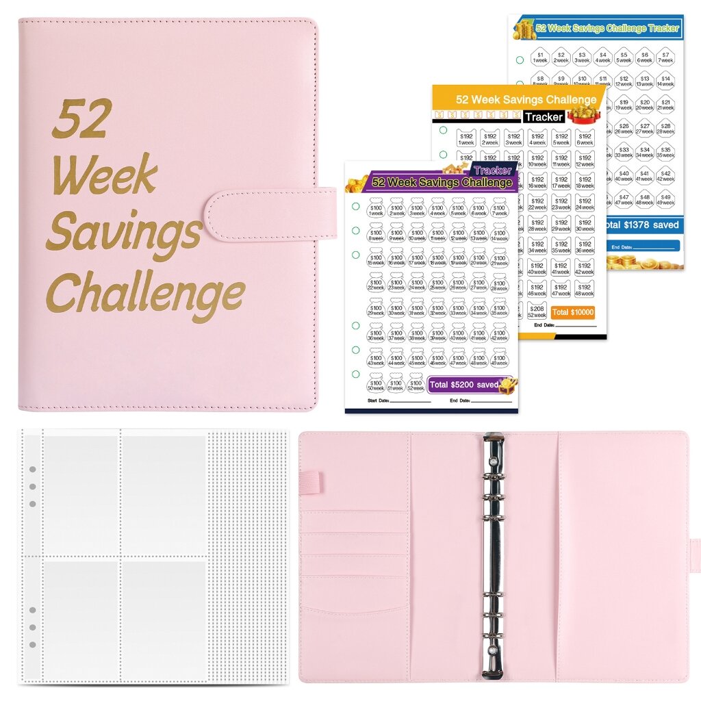 (1 набор) Блокнот для откладывания денег 52 Weeks Savings Challenge