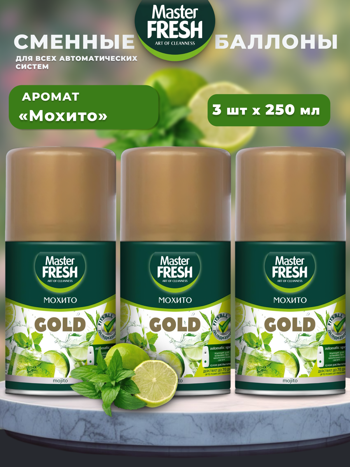 Освежитель воздуха Сменный баллон (для Airwick) 3шт по 250мл