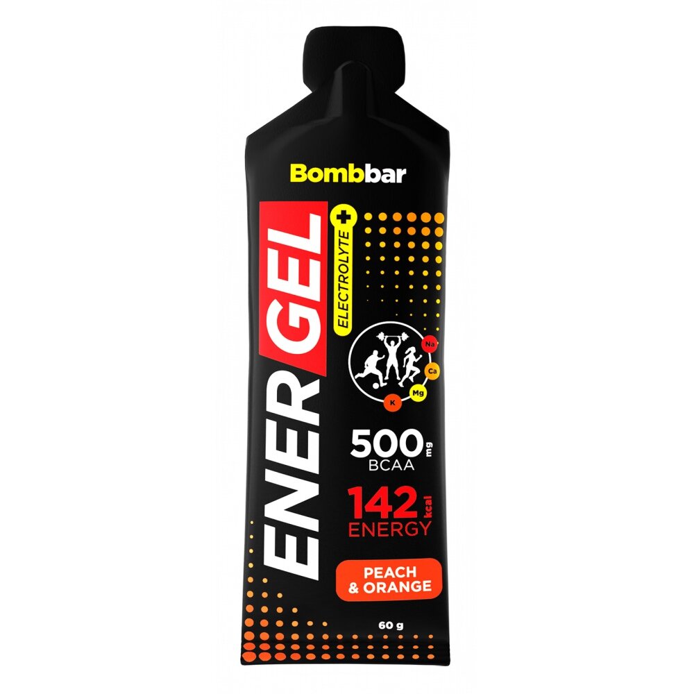 Bombbar Гель EnerGel Electrolyte+, 60 г, Вкус Peach Orange / Персик Апельсин