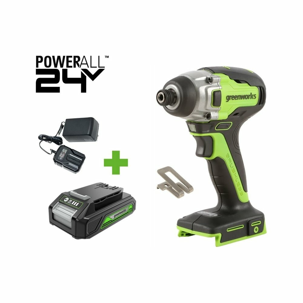 Бесщеточный ударный винтоверт GreenWorks GD24ID3