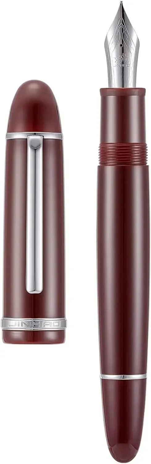 Jinhao X159 набор перьевых ручек из смолы Бордовый, Ф, Wine Red Silver Clip