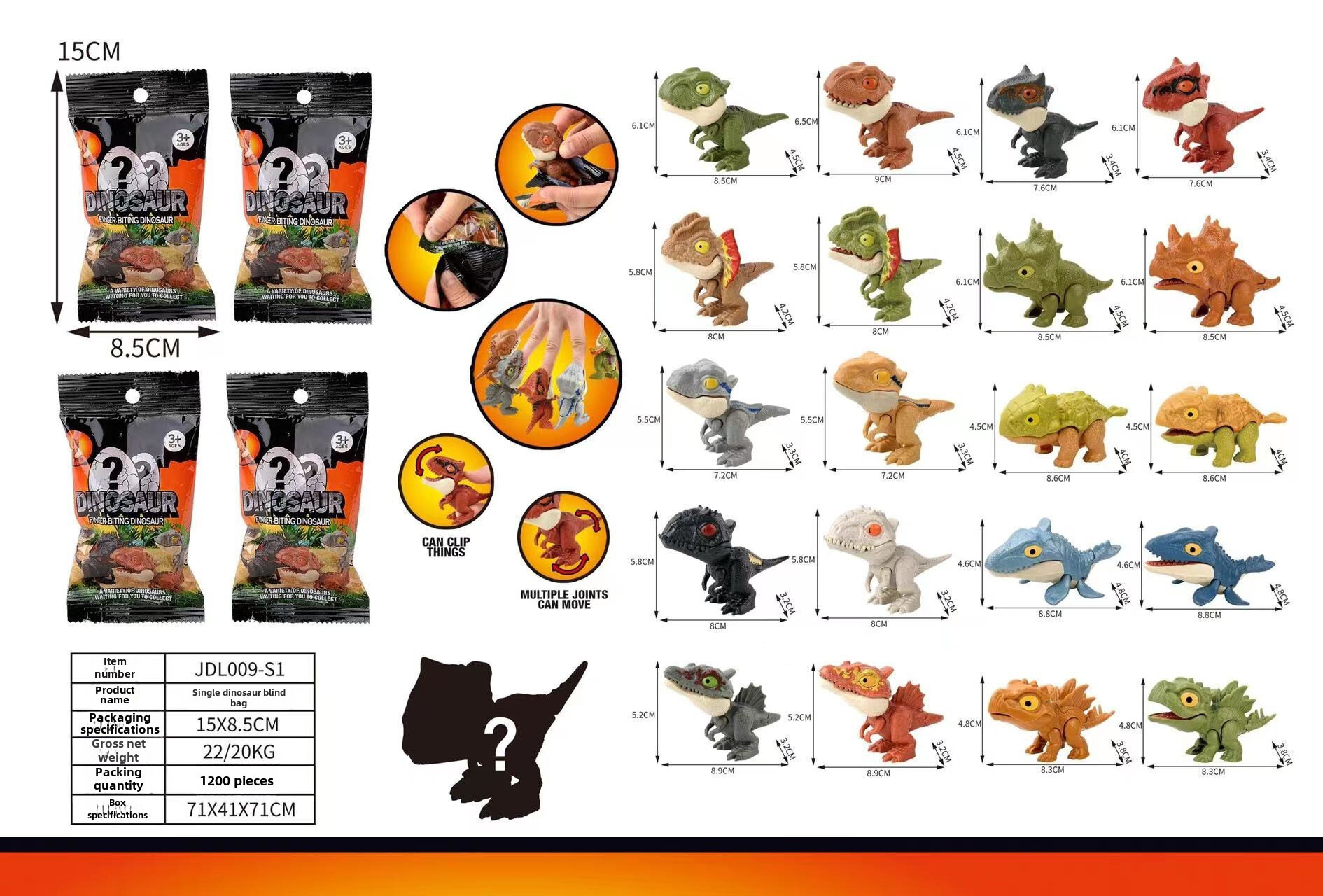 Развивающий набор "Динозавры кусают", 20 штук