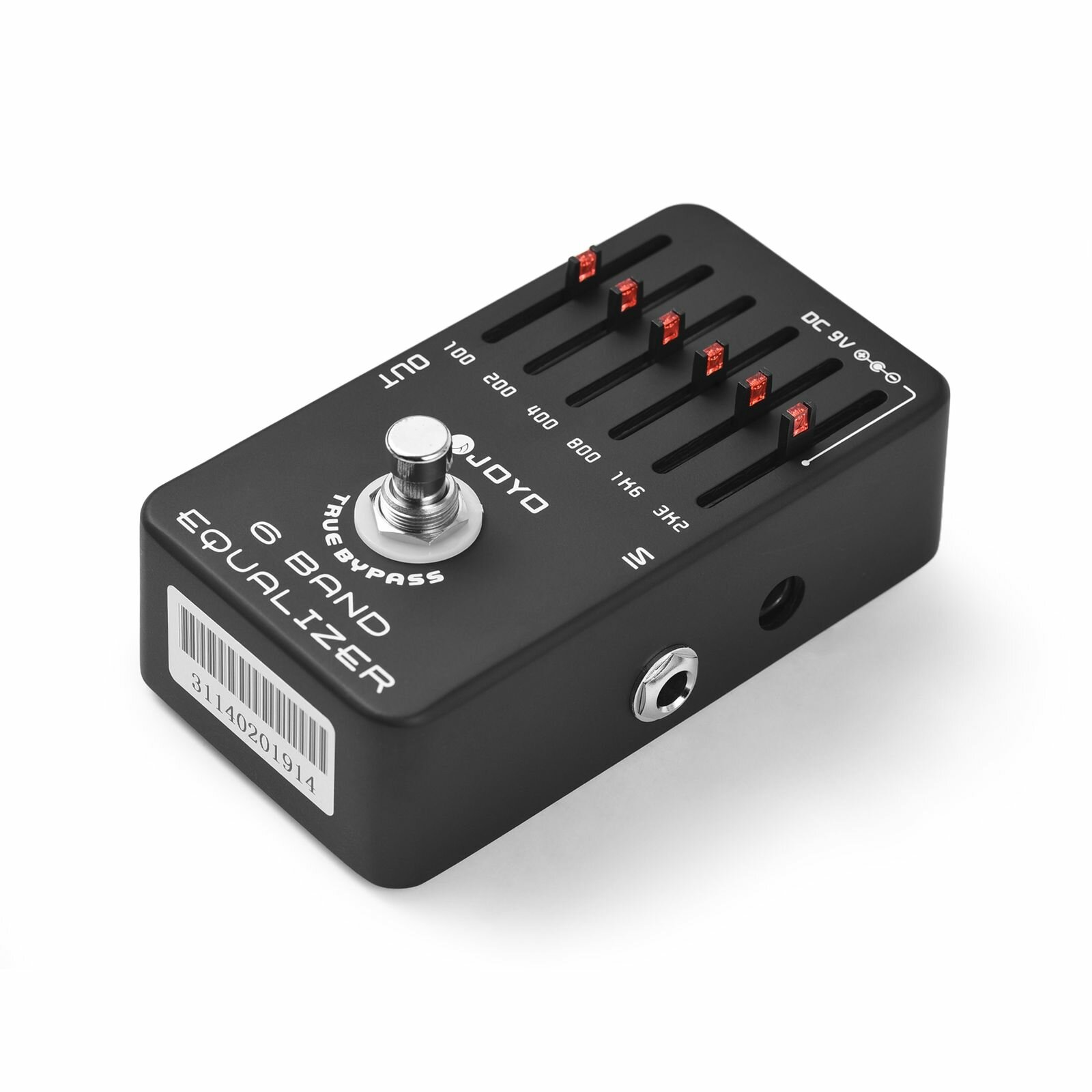 6-полосная педаль эквалайзера для электрогитары, True Bypass DC 9 В и питание от батареи, входной/выходной интерфейс 6,35 мм, 6-ступенчатый эквалайзер, педаль эффектов