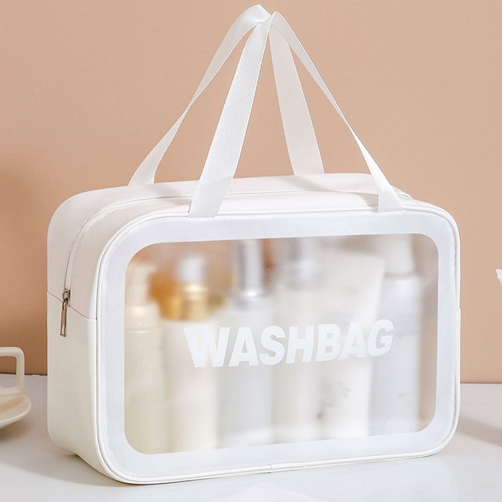 Косметичка женская дорожная непромокаемая, сумка для душа и для бассейна прозрачная, органайзер для хранения косметики, несессер