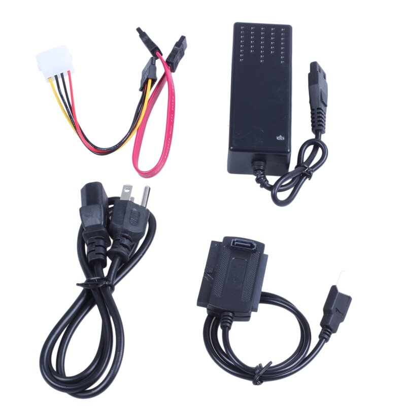 Кабель-переходник SATA/PATA/IDE Drive to USB 2.0 для 2,5/3,5-дюймового жесткого диска/5-дюймового оптического привода с внешним адаптером переменного тока