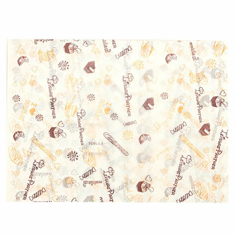 Бумага для упаковки сэндвичей, бургеров, хлебная бумага, подложка для противня в духовке, промокательная бумага для выпечки, бытовая еда с жиронепроницаемой бумажной подкладкой (50 шт.)