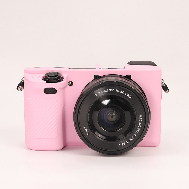 Чехол для камеры Sony A6100, A6300, A6400, розовый, силиконовый