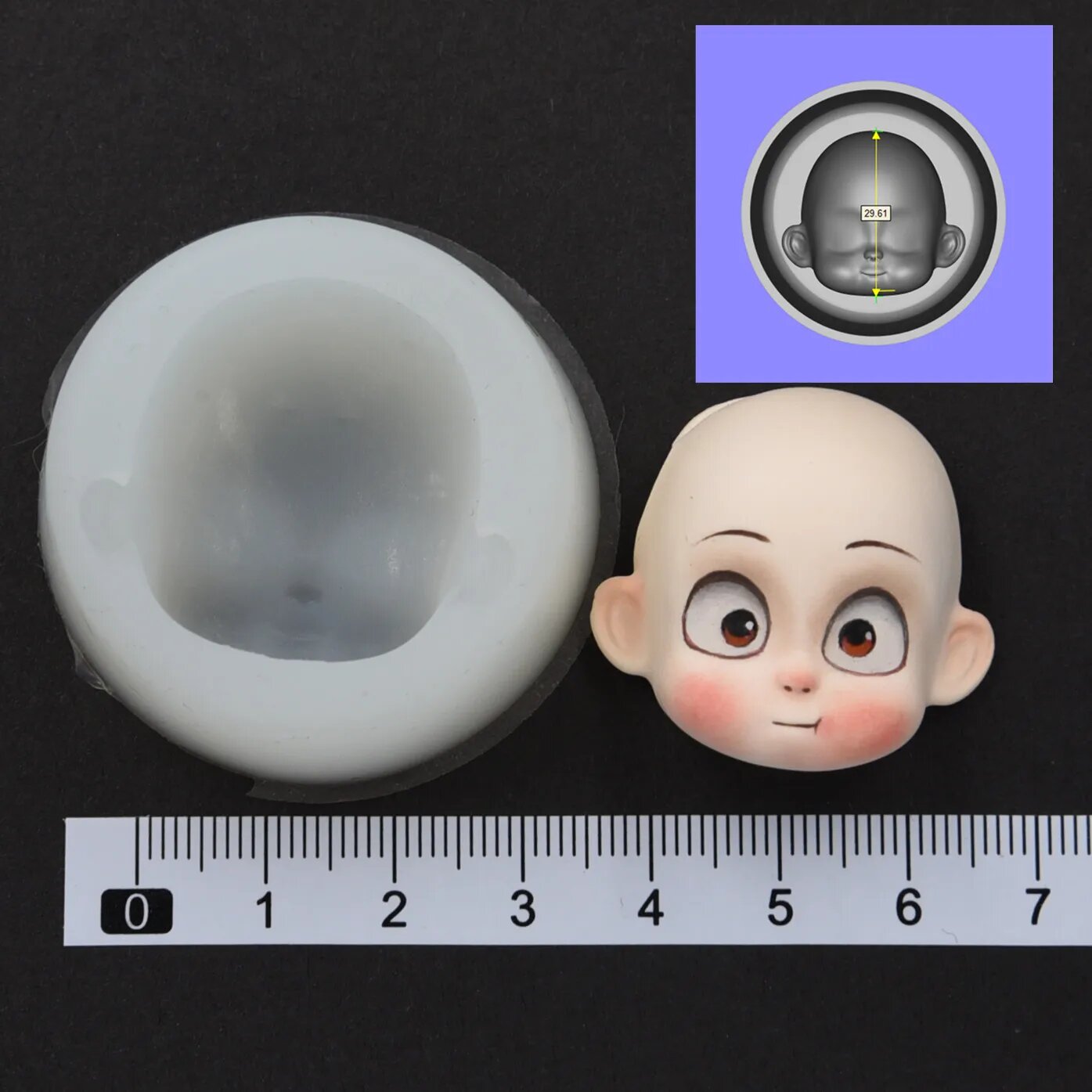 Силиконовые формы для лепки лица куклы C