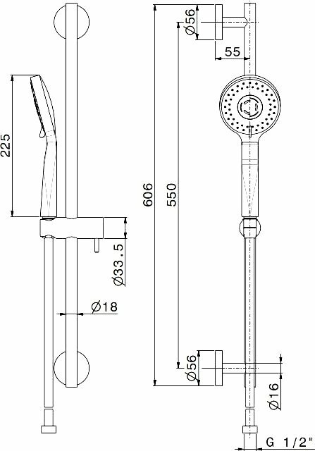 Душевой гарнитур KERAMA MARAZZI Ole 69457KM.21.018, хром