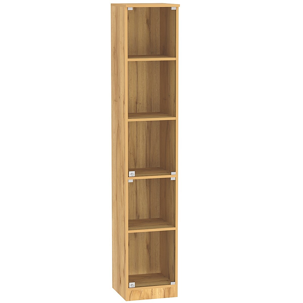 Шкаф-витрина офисная узкая ШВ-52, Дуб Золотистый