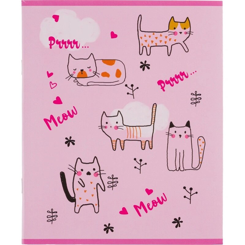 Тетрадь общая А5 48л №1School Friendly cats, клет, скреп, ВД-лак