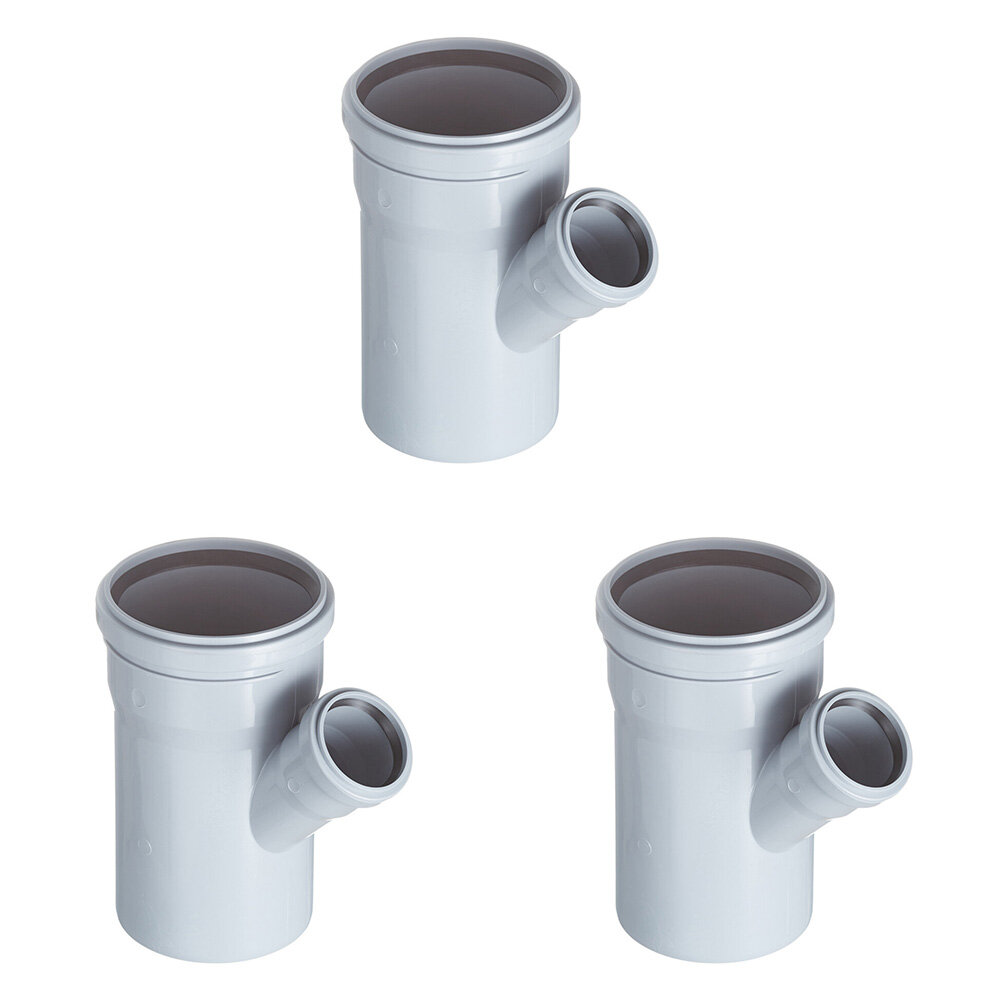 Тройник d110х50 мм 45 град. пластиковый для внутренней канализации (3 шт.)