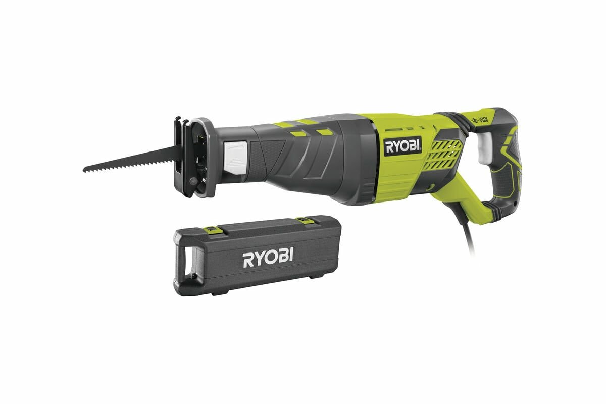 Сабельная пила Ryobi RRS1200-K 5133002472, плавный пуск, антивибрационная рукоять, мощность 1200Вт, 3000 ход/мин