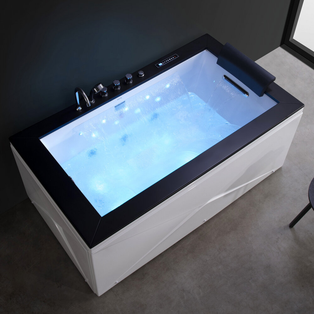 Акриловая ванна (180х100) Gemy G9258 с гидромассажем, универсальная