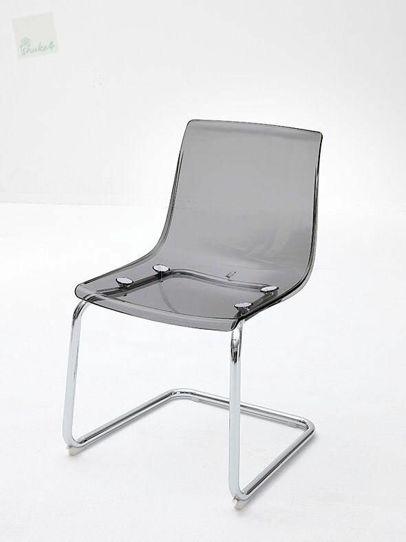 Акриловый обеденный стул с прозрачной спинкой