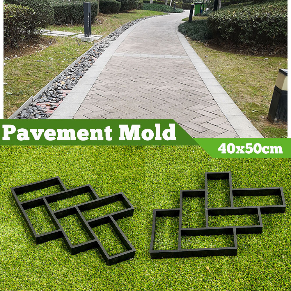 Форма для тротуара для сада PP 40x50 см, ручная укладка цементного кирпича, бетона, формы для создания дорожек, черный цвет -
