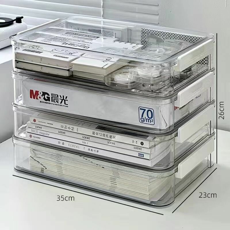 Компактный ящик для хранения документов формата А4 с защелками, отдельный органайзер для игрушек и прочих бытовых мелочей, контейнер для порядка в доме