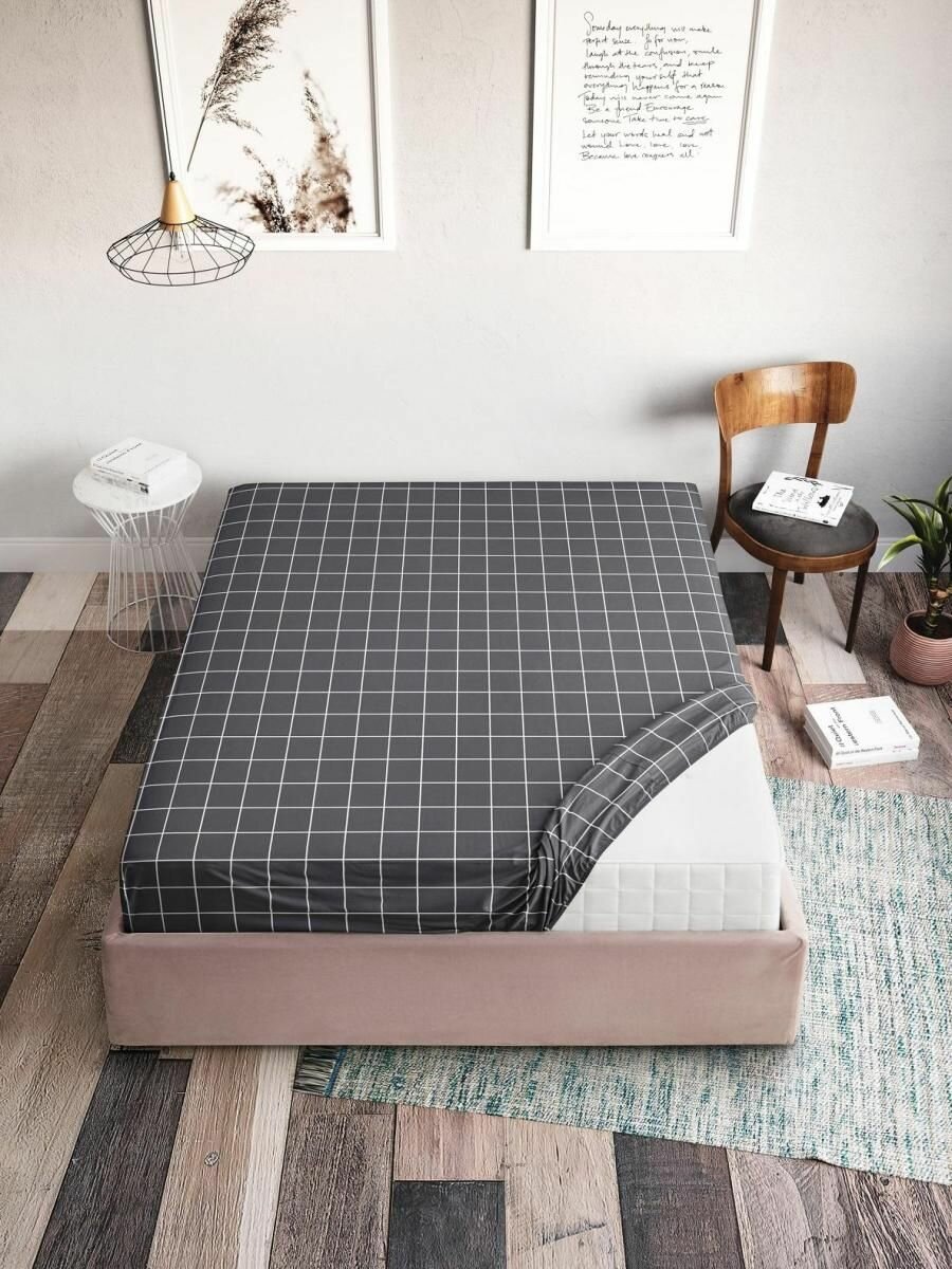 Простыня на резинке Поплин 90х200х20 / Ночь Нежна / Рэкс осн. 10559-1