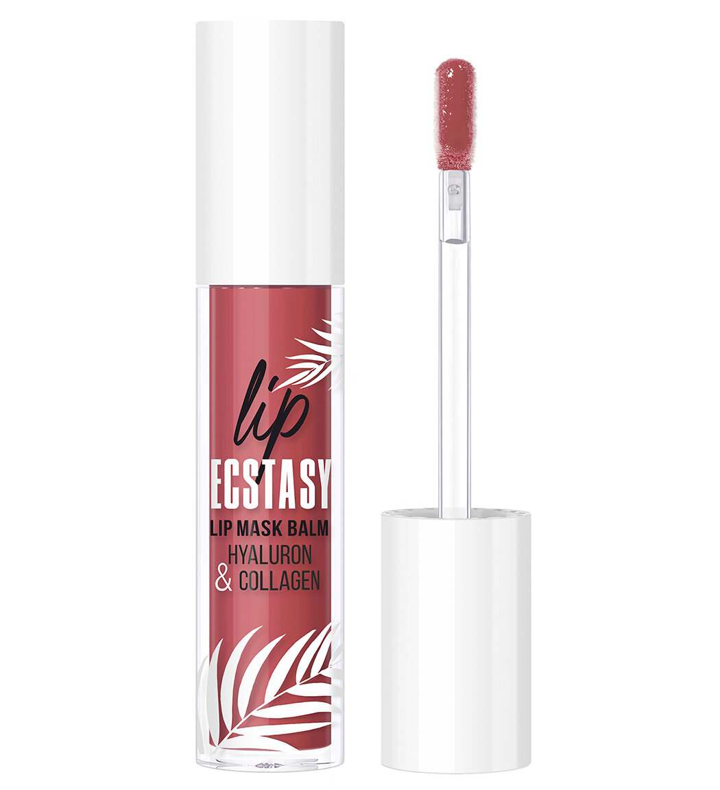 Бальзам для губ маска LUXVISAGE LIP ECSTASY hyaluron & collagen тон 604 Rosewood