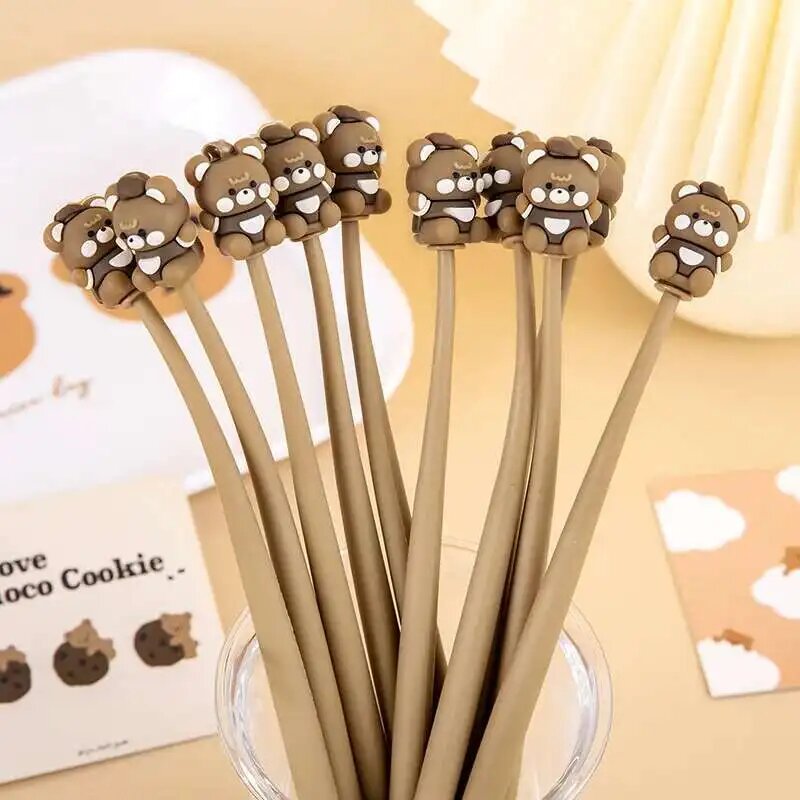 Цельная милая креативная ручка с медведем Lytwtw, офисные школьные принадлежности, милые канцелярские принадлежности, довольно милая мягкая гелевая ручка