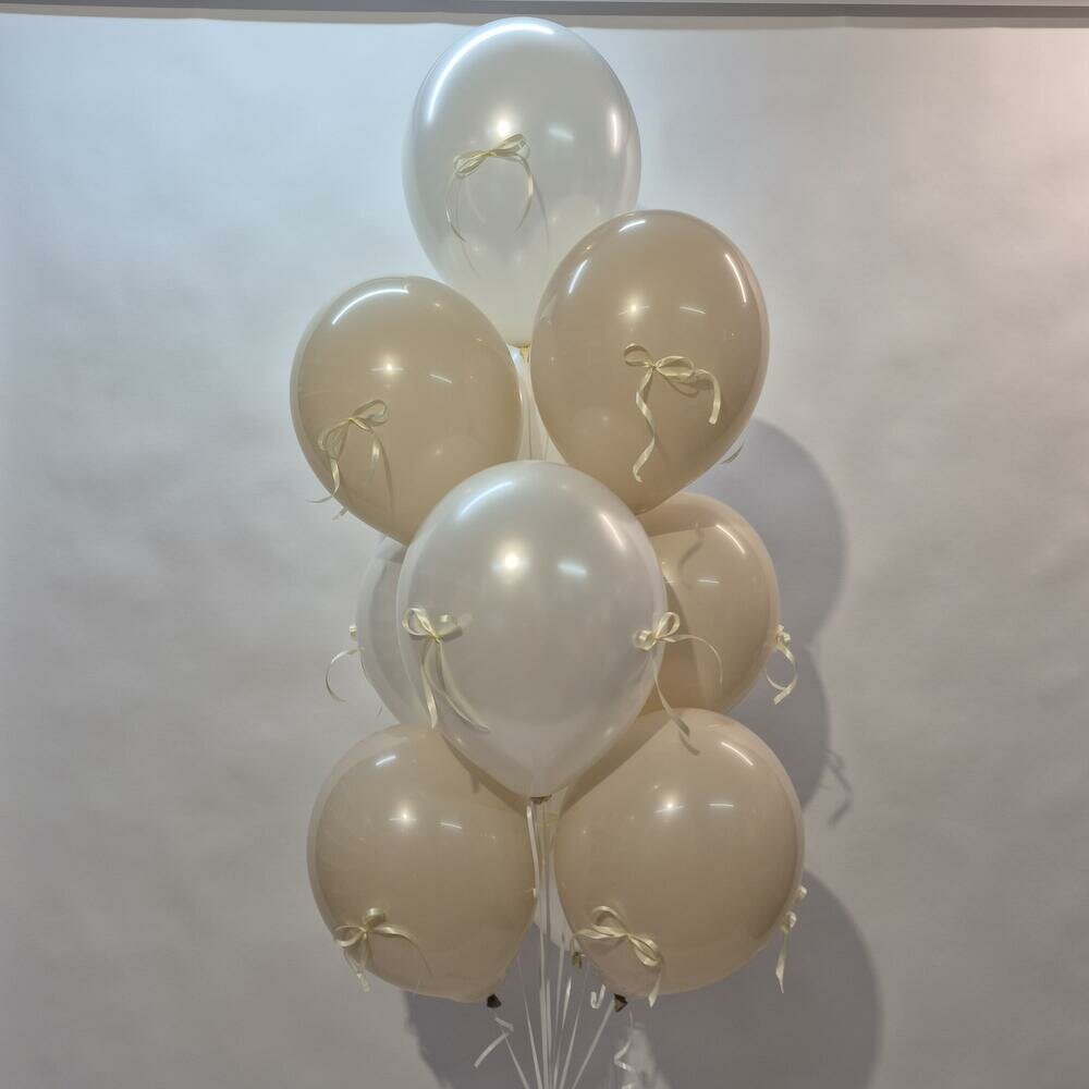 Набор шаров в бежевых оттенках , шары на день рождения, шары с гелием