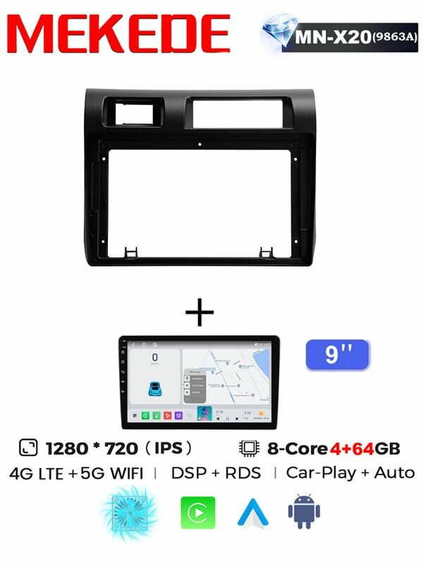 Магнитола 9" Mekede MN X20 Pro 4/64 Gb Toyota Land Cruiser 70 Series LC 79 2007-2020 carplay