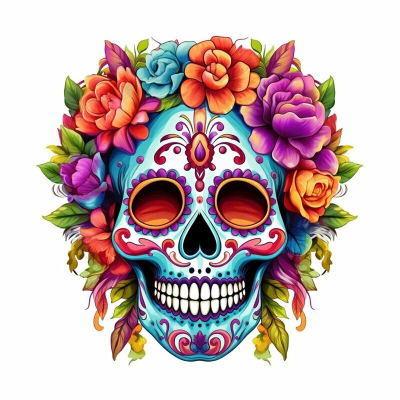 C219 # Сахарный череп стикер на стену ванная комната туалет декор гостиная кабинет холодильник украшения дома наклейки