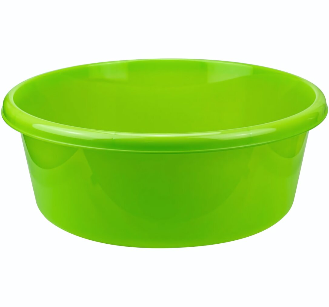 Таз круглый «М2513», 11л, пластик, ярко-зеленый, для стирки и уборки